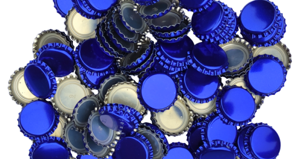 100 Blue Crown Caps - 26mm - For Beer Bottles - The Homebrew Centre