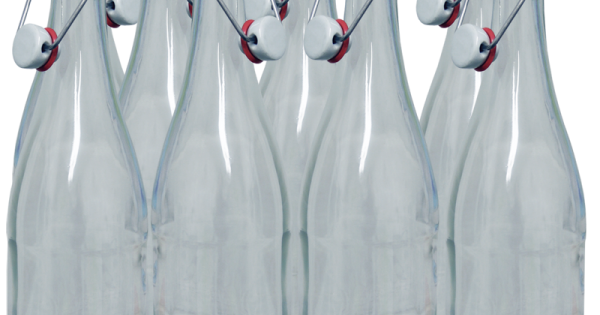 750ml Classic Style Clear Glass Swing Top Bottle Box Of 8 The