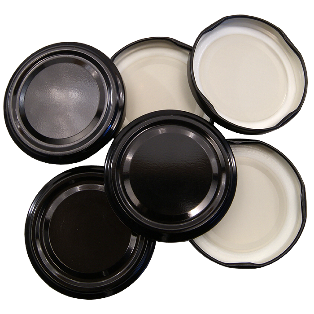 63mm Twist On Jam Jar Lids - Black - Pack Of 6 - The Homebrew Centre
