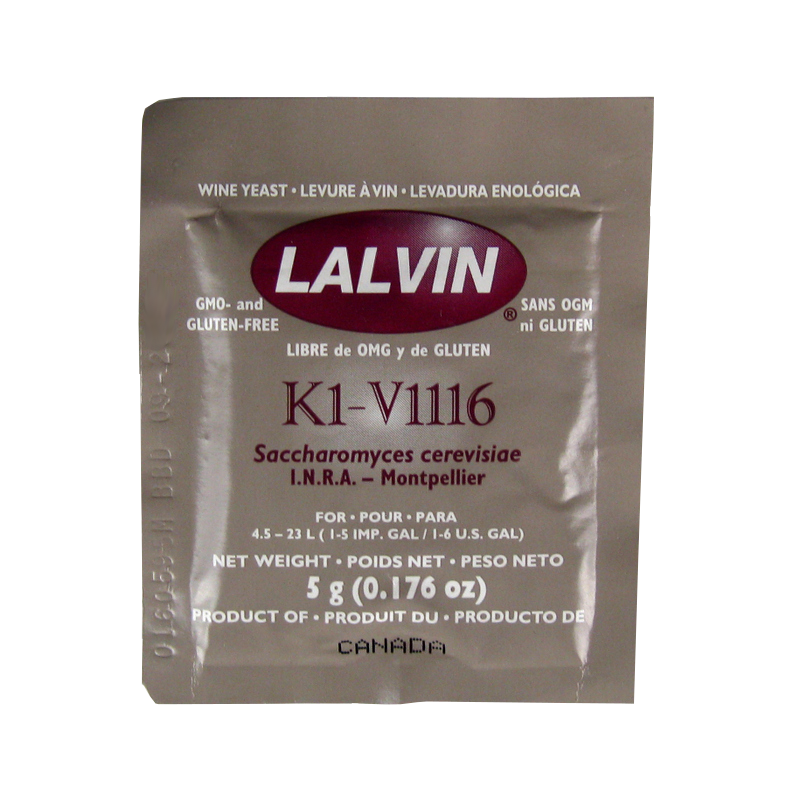 Lalvin - All Purpose White Wine Yeast - K1-v1116 - 5g Sachet - The ...