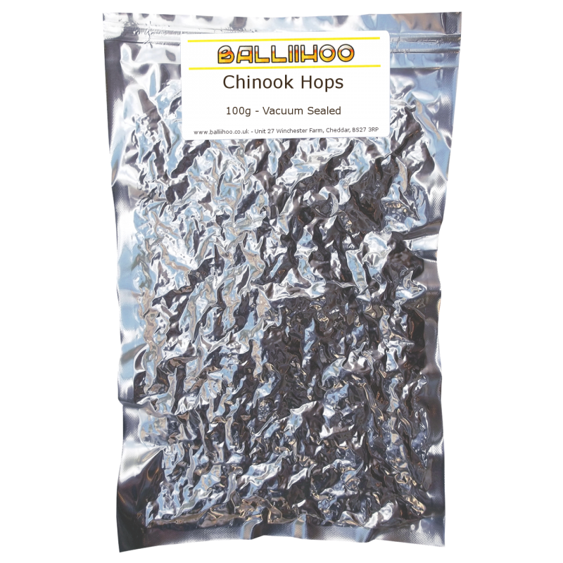 Chinook Whole Leaf Hops - Vacuum Packed - 100g - The Homebrew Centre