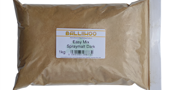 Balliihoo Easy Mix Spraymalt - Dark - 1kg - The Homebrew Centre