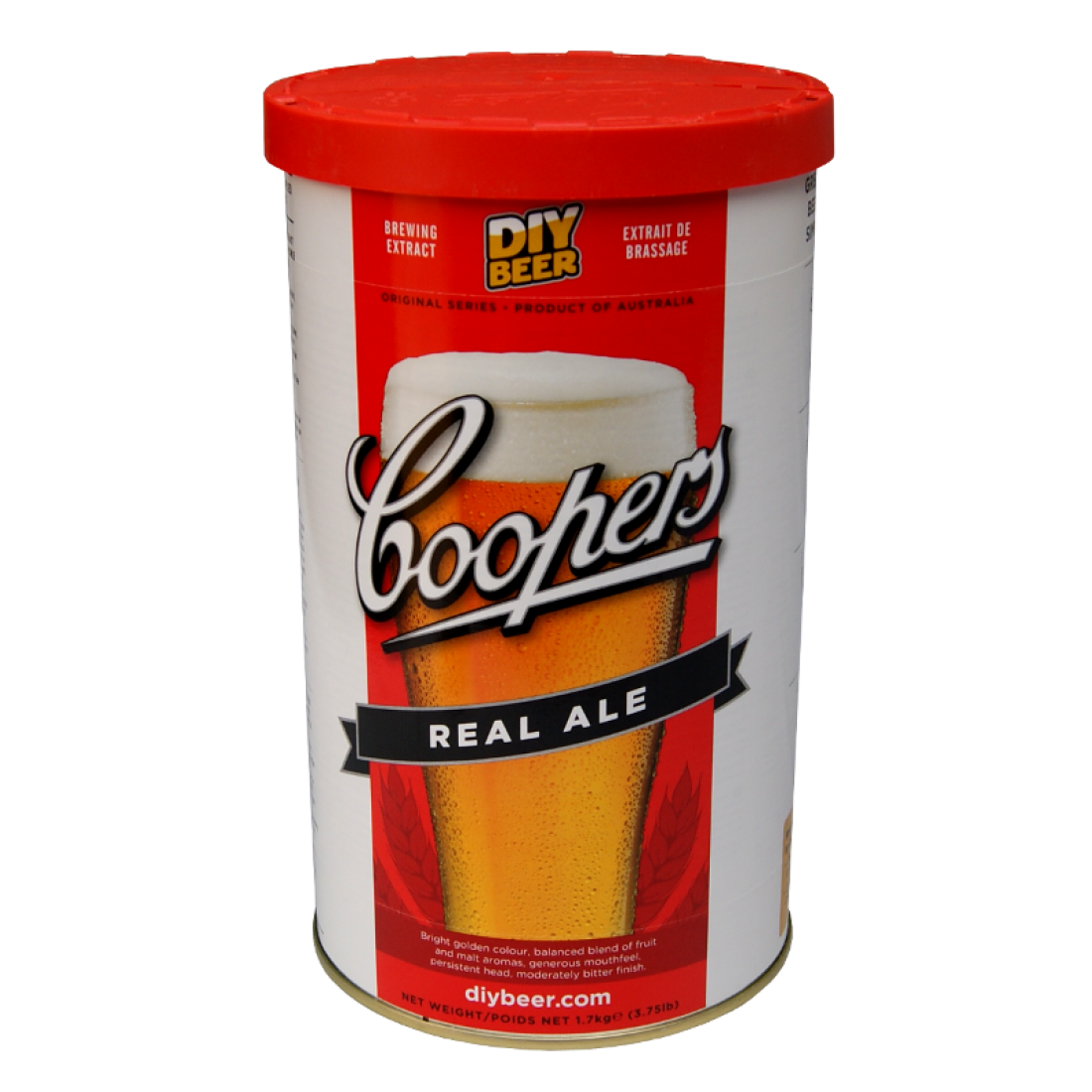 Coopers Real Ale - 1.7kg - 40 Pint - Single Tin Beer Kit - The Homebrew ...