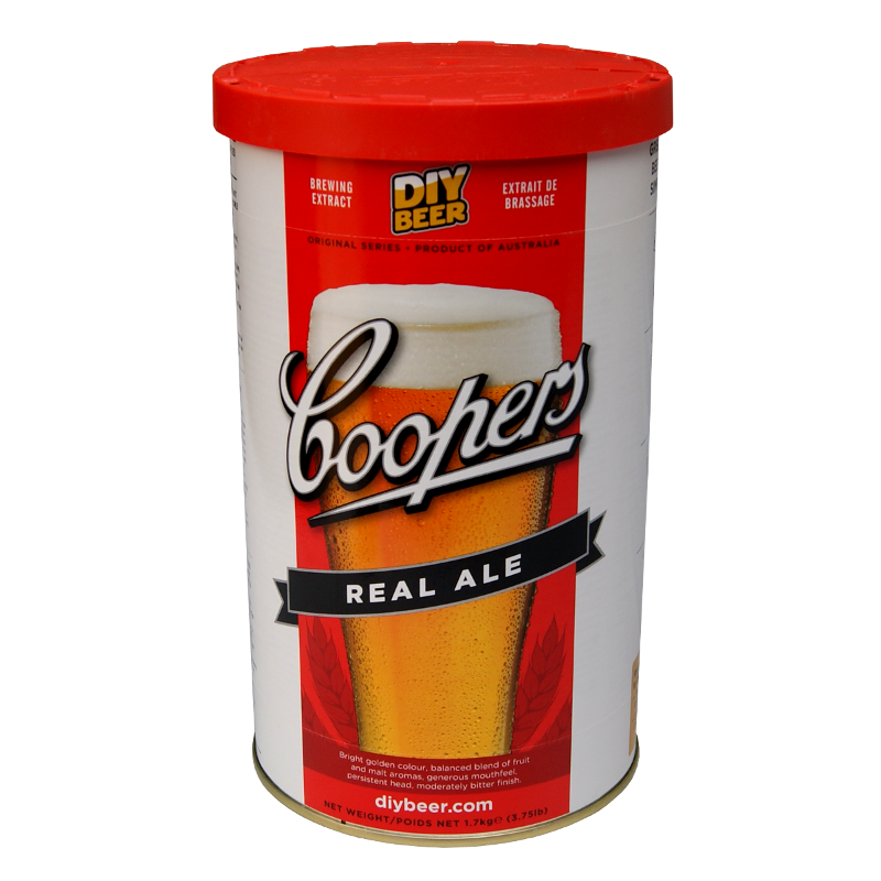 Coopers Real Ale - 1.7kg - 40 Pint - Single Tin Beer Kit - The Homebrew ...