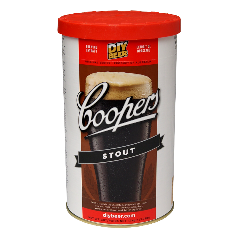 Coopers Stout - 1.7kg - 40 Pint - Single Tin Beer Kit - The Homebrew Centre