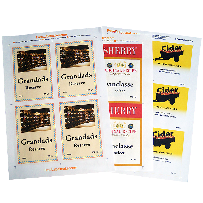 Dry Gummed A4 Label Paper - Pack Of 8 Sheets - For Printing Wine And ...