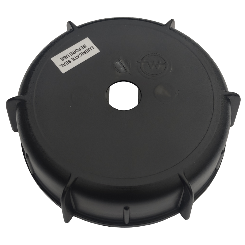 Black 4 Inch Cap For King Kegs - With Hole (No Valve)