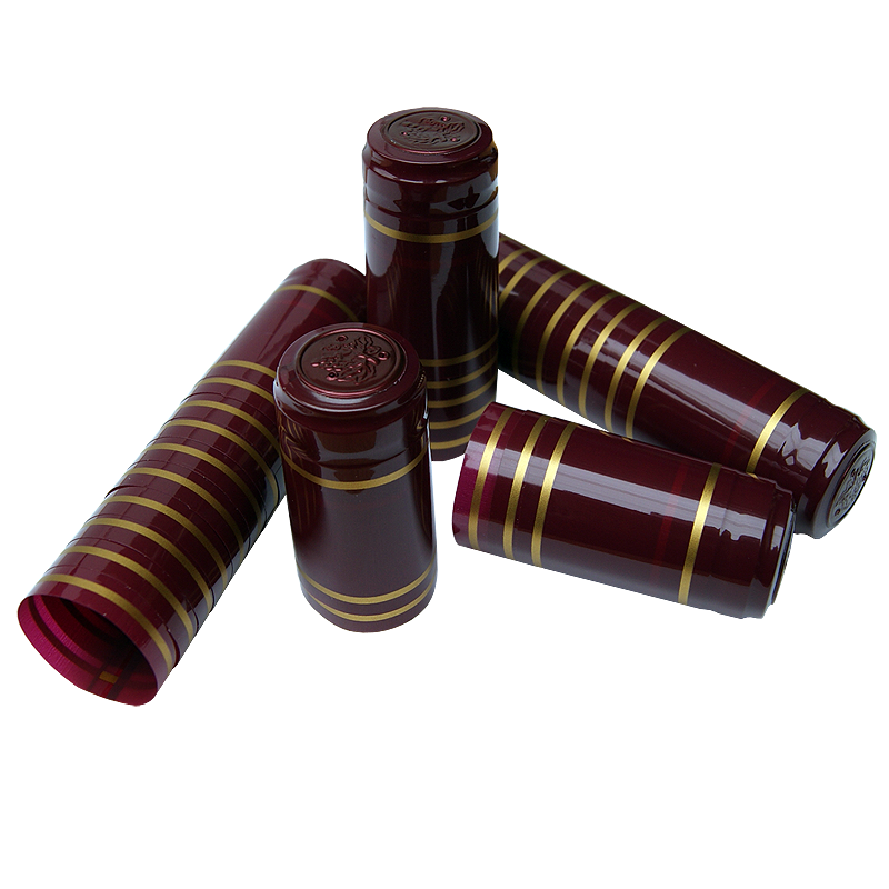 Shrink Capsules - For Wine Bottles - Red With Gold Bands - Pack Of 30 ...