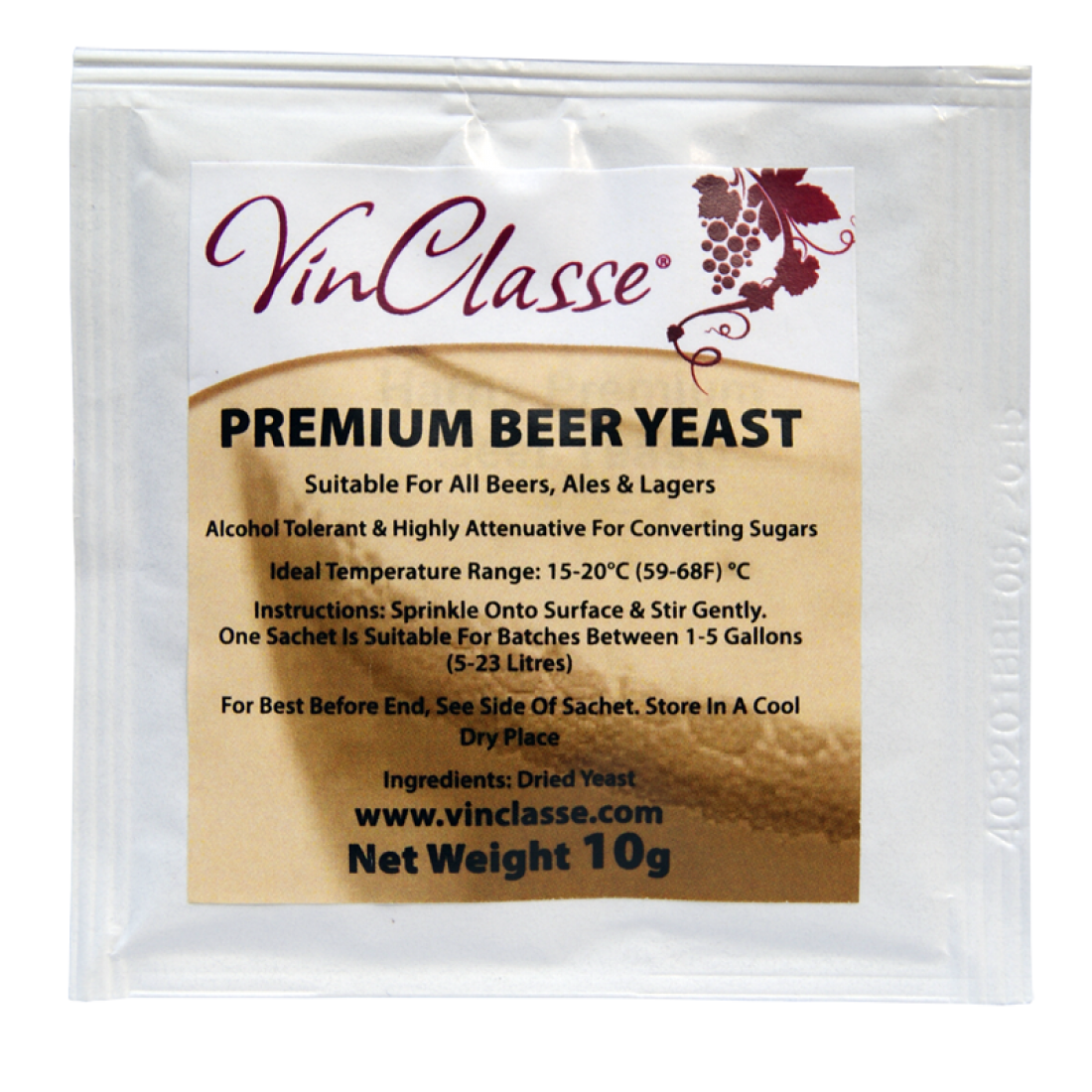 Vinclasse Premium Beer Yeast - 10g Sachet - The Homebrew Centre