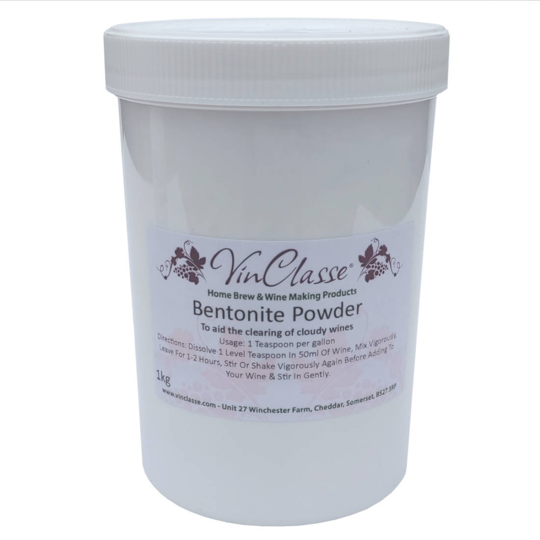Vinclasse Bentonite Powder - 1kg - The Homebrew Centre