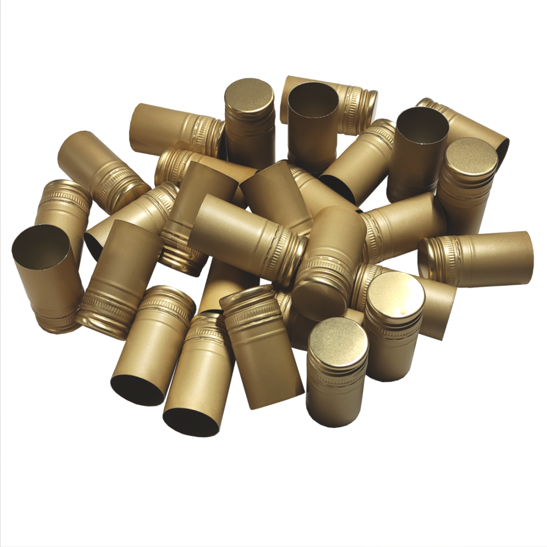 Threaded Metal Screw Caps For Wine Bottles - Gold - Pack Of 30