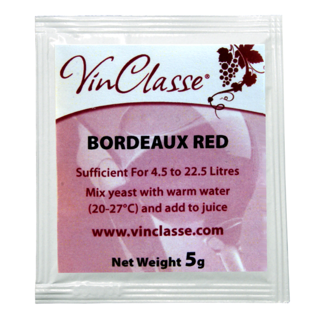 Vinclasse Wine Making Yeast - Bordeaux Red - 5g Sachet - The Homebrew ...